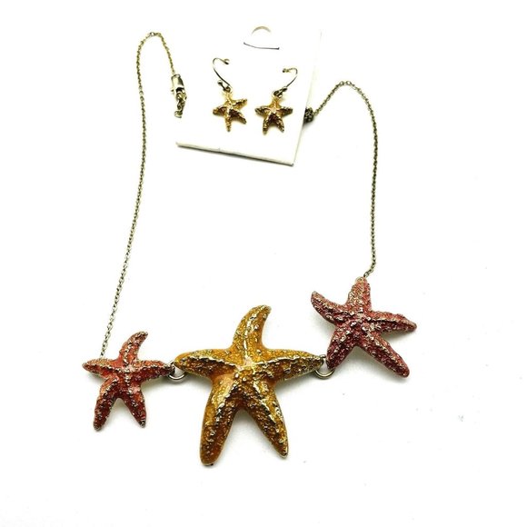Influence | Jewelry | Influence Starfish Necklace And Earring Set Gold ...